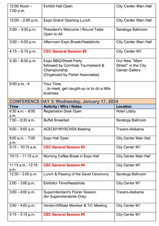 2024 Winter Conference Schedule